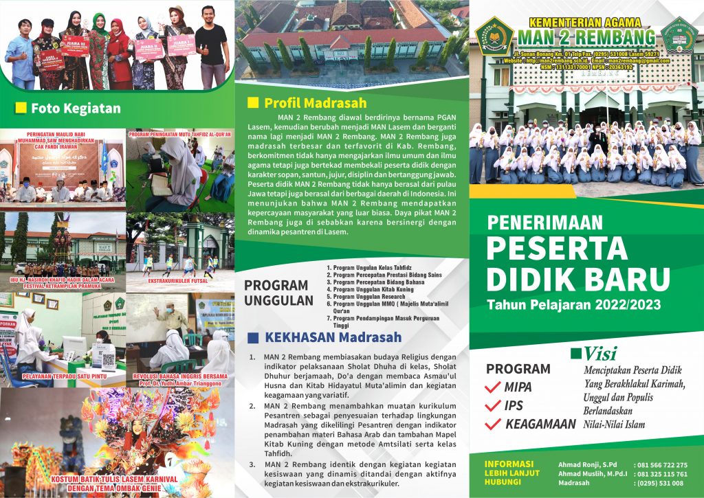 BROSUR PPDB – MAN 2 Rembang